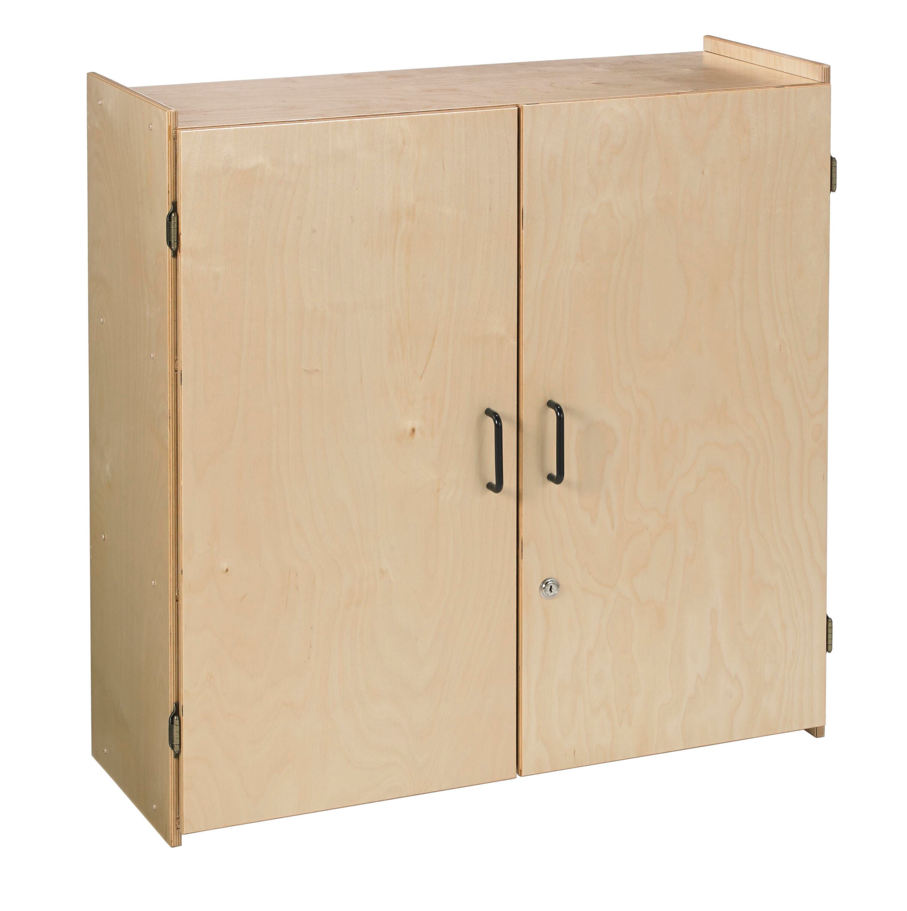 Childcraft Locking Wall Storage Cabinet 3 Shelves